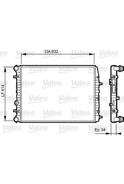 Radyatör Polo-Ibıza Iv-Fabıa-Cordoba-1.2-1.4-1.6-1.4tdı-1.9tdı Ac Klimasız Mek Otom 632X414.5X23
