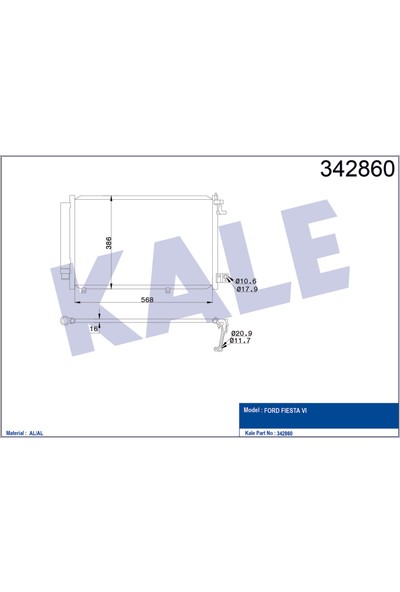 x Klima Kondenseri Ford Fıesta Vı-Vı Van Al-Al