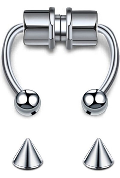 Alp Collection Gri Paslanmaz Çelik Mıknatıslı Fake Sahte Septum Piercing Alp Collection Gri Paslanmaz Çelik Mıknatıslı Fake Sahte Septum Piercing