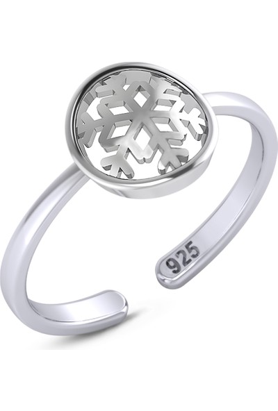 Tek Tarzım Takı Rodyum Renkli Kartanesi Gümüş Yüzük