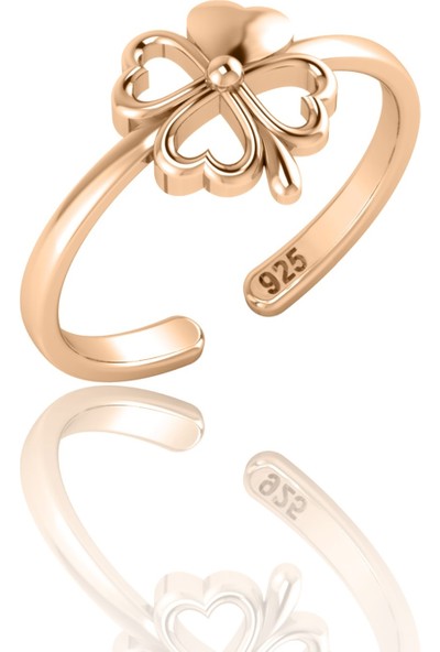 Tek Tarzım Takı Yonca Gümüş Yüzük