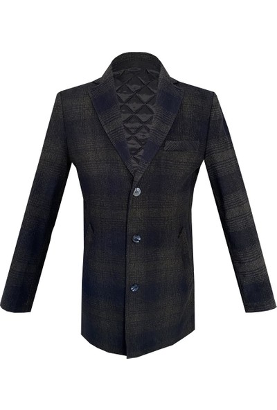 Süvari Rahat Kalıp Mono Yaka Siyah Erkek Kaban Süvari Rahat Kalıp Mono Yaka Siyah Erkek Kaban