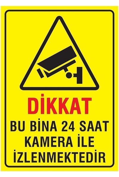 Hsn Bu Alan Kamera ile Izlenmektedir Uyarı Levhası 25X35 cm