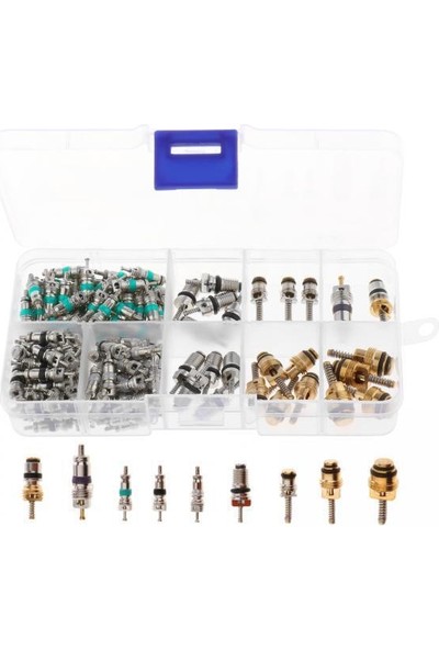 2x 134 Parça Çeşitler A / C Schrader Vanalar R134A Kiti 11 Kyss Ac Vana Çekirdekler