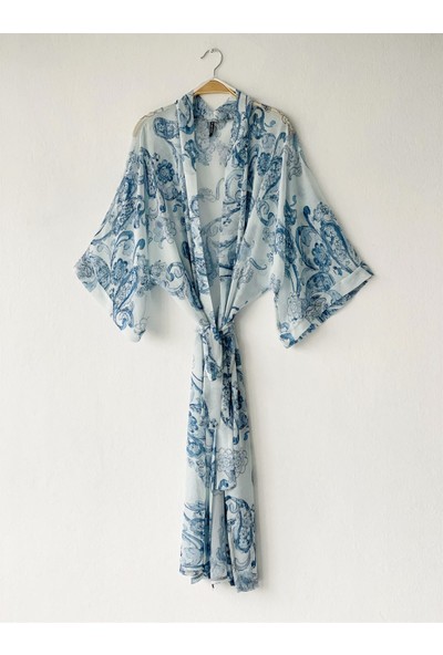 Retrobird Şifon Uzun Kimono Kadın Çok Renkli