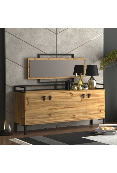 BMdekor Aynalı Konsol Nare Metal Ayak Kilim