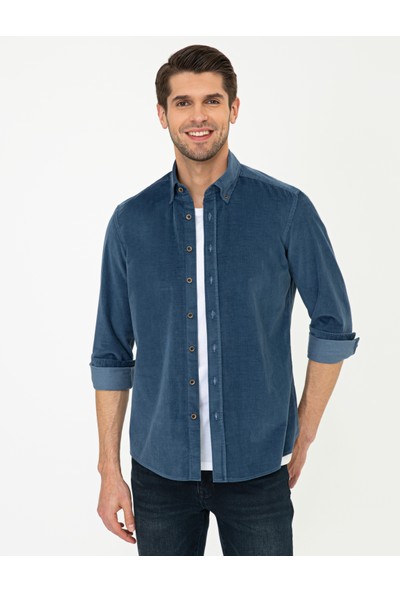Pierre Cardin Mavi Regular Fit Gömlek 50241505-VR036