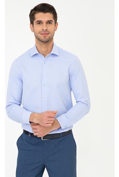 Pierre Cardin Mavi Slim Fit Gömlek 50248975-VR036