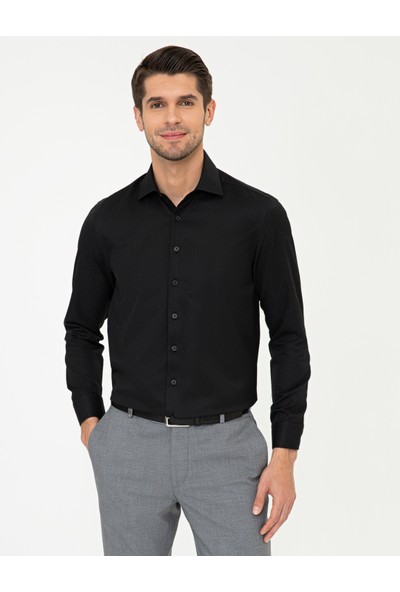 Pierre Cardin Siyah Slim Fit Gömlek 50248975-VR046