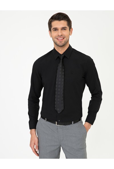 Pierre Cardin Siyah Slim Fit Gömlek 50247968-VR046