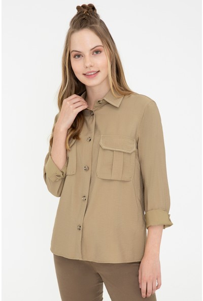 U.S. Polo Assn. Bayan Bej Gömlek Uzunkol 50232691-VR011