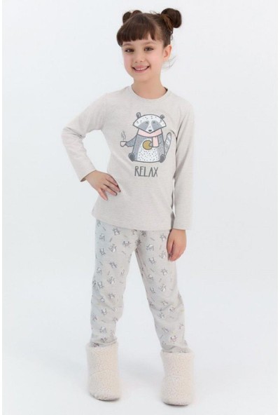Rolypoly Relax Bejmelanj Kız Çocuk Pijama Takımı Rolypoly Relax Bejmelanj Kız Çocuk Pijama Takımı