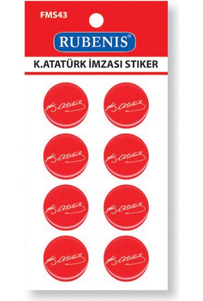 Rubenis Sticker Kemal Atatürk Imzası Figürlü Fms-43 Rubenis Sticker Kemal Atatürk Imzası Figürlü Fms-43