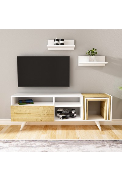 Arnetti Lena Tv Ünitesi Beyaz-Safirmeşe