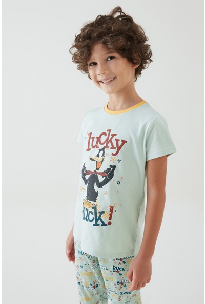Penti Mint Yeşili Erkek Çocuk Lucky Daffy 2li Pijama Takımı Penti Mint Yeşili Erkek Çocuk Lucky Daffy 2li Pijama Takımı