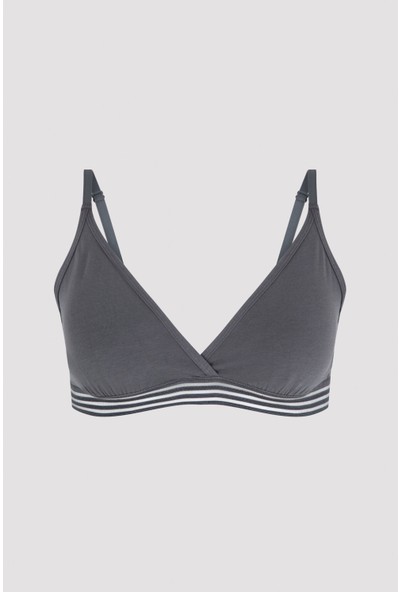 Penti Koyu Gri Triangle Çıkarılabilir Pedli Cotton Sütyen Penti Koyu Gri Triangle Çıkarılabilir Pedli Cotton Sütyen