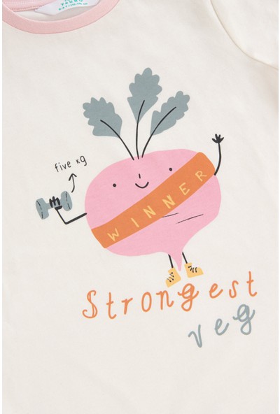 Penti Kız Çocuk Veg-T Strong Beet 2li Pijama Takımı