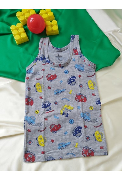 Ceylanoğlu Erkek Çocuk Desenli Atlet 6'lı Pamuk