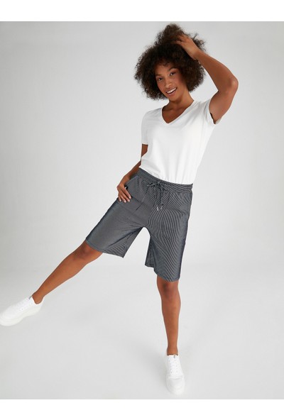 Faik Sönmez Comfort Fit Çizgili Örme Şort 62478