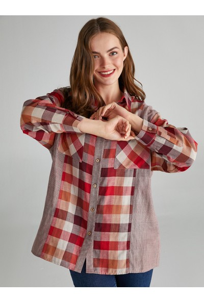 Faik Sönmez Çizgi ve Kare Kombinli Tunik 63498 Faik Sönmez Çizgi ve Kare Kombinli Tunik 63498
