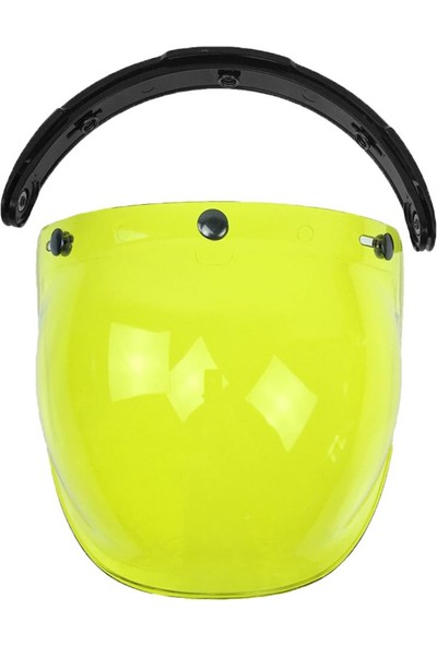 Klasik Motosiklet Kask Vizör Kabarcık Kalkanı 3-Snap Motosiklet Kaskları Için Sarı Klasik Motosiklet Kask Vizör Kabarcık Kalkanı 3-Snap Motosiklet Kaskları Için Sarı