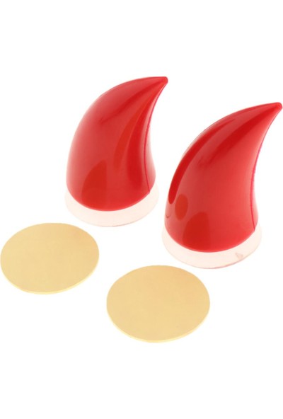 2 Takım Motosiklet Bisiklet Kask Boynuzları Şeytan Sopa Boynuz Için - Kırmızı