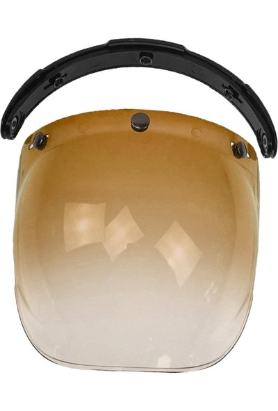 Kabarcık Rüzgar Kalkanı Visor 3-Snap Motosiklet Kask Cam UV400 Koruma Işık Kahverengi Kabarcık Rüzgar Kalkanı Visor 3-Snap Motosiklet Kask Cam UV400 Koruma Işık Kahverengi