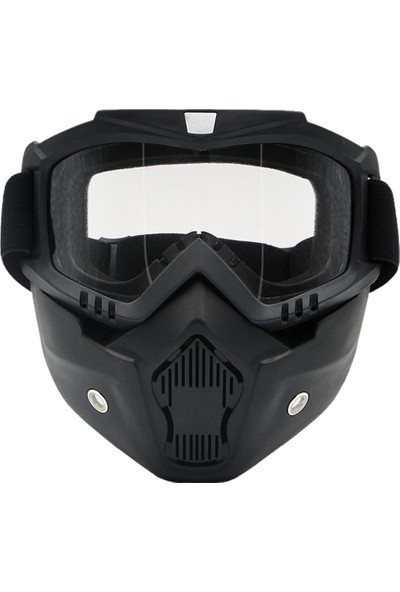 Kayak Snowmobile Cyclis Için Ayrılabilir Maske ile Motosiklet Gözlükleri - Temizle Kayak Snowmobile Cyclis Için Ayrılabilir Maske ile Motosiklet Gözlükleri - Temizle