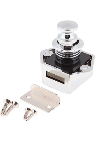 Krom Push Button Mandal Kilidi Dolap Kapı Topuzu Kolu Rv Camper Için Krom Push Button Mandal Kilidi Dolap Kapı Topuzu Kolu Rv Camper Için