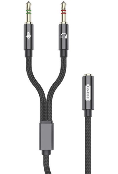 MobaxAksesuar 3.5mm Jack Tek Kulaklık Kablosunu Kulaklık ve Mikrofona Dönüştürücü ​1IN2OUT 222