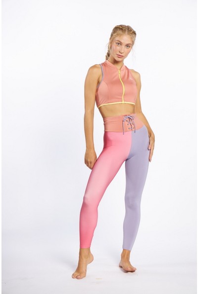 No Gossip Barbie Fermuarlı Renkli Biyeli Halter Crop Üst Pembe NGAWB21019 No Gossip Barbie Fermuarlı Renkli Biyeli Halter Crop Üst Pembe NGAWB21019