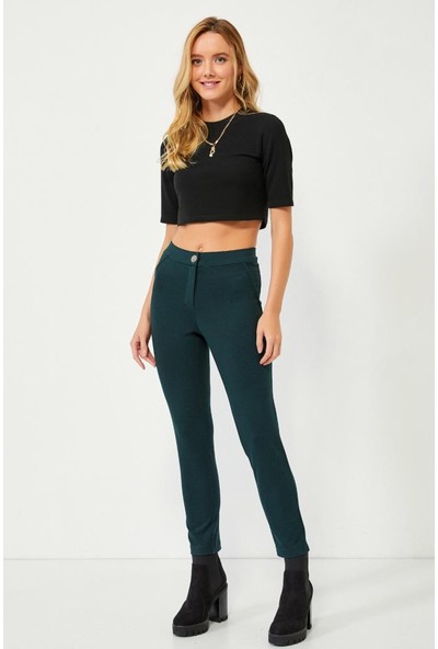 İkiler Beli Lastikli Cebi Sim Şeritli Pantolon 212-2000