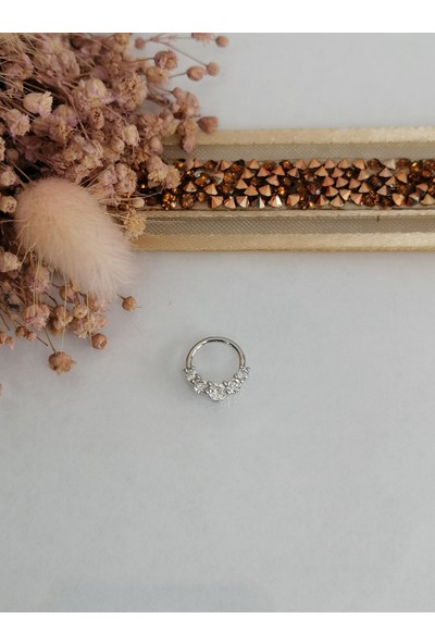 Takıdan Zirkon Taşlı Tam Halka Tragus Kıkırdakküpe Piercing 8mm Takıdan Zirkon Taşlı Tam Halka Tragus Kıkırdakküpe Piercing 8mm