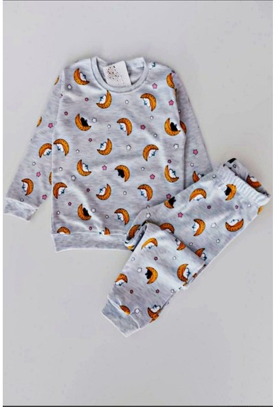 Zef Kids Erkek Çocuk Gri Gece Temalı Uzun Kollu Pijama Takımı Zef Kids Erkek Çocuk Gri Gece Temalı Uzun Kollu Pijama Takımı