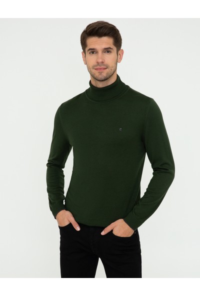 Yeşil Slim Fit Triko Kazak 50248583-VR054