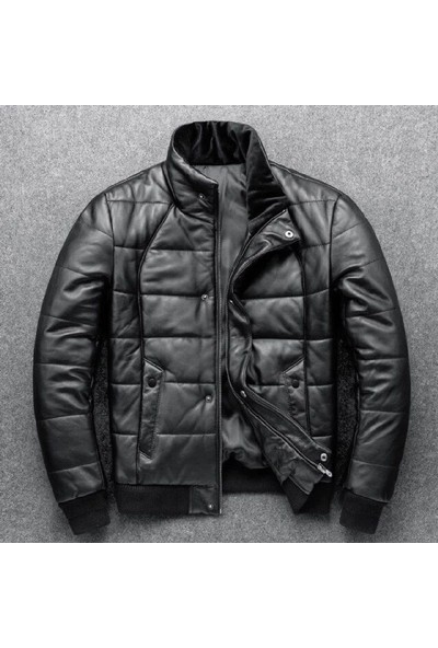 Umbertopelle Hakiki Deri Erkek Şişme Mont