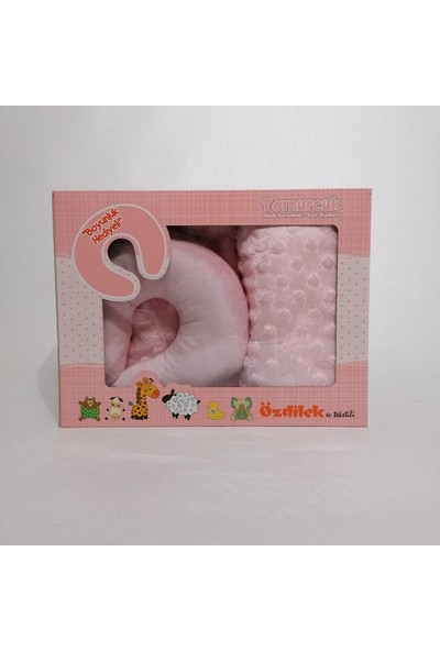 Özdilek Tomurcuk Bebek Battaniyesi Boyunluk Hediyeli Pembe Renk