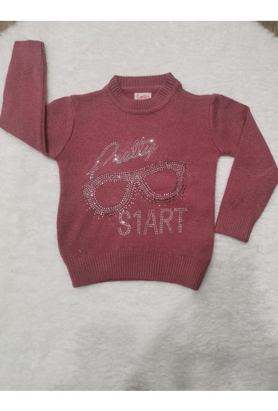 Yağız Bebe Kız Çocuk Gül Kurusu Triko Kazak