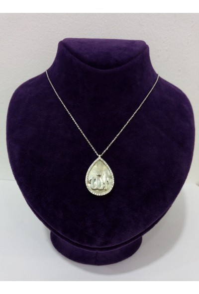 Beta Allah Yazılı Sedef Gümüş Kolye