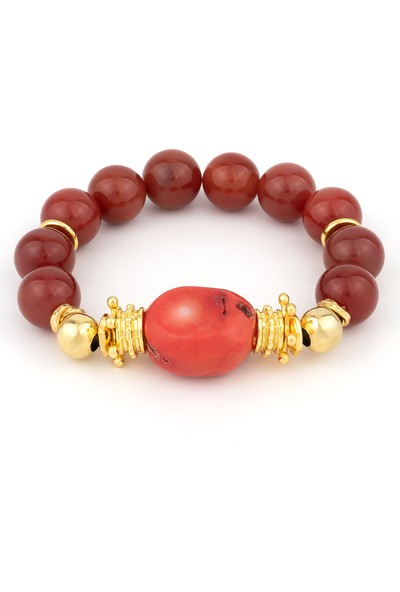 Uslada Bijoux House Mercan Akik Doğal Taş Bileklik