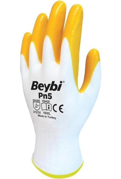 Beybi Pn5 Nitril Sarı Iş Eldiveni 10 Beden - 288 Çift Beybi Pn5 Nitril Sarı Iş Eldiveni 10 Beden - 288 Çift
