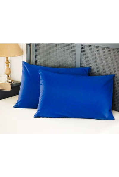 Rose Home 2'li Yastık Kılıfı 50 x 70 cm Lacivert Kapaklı %100 Pamuklu