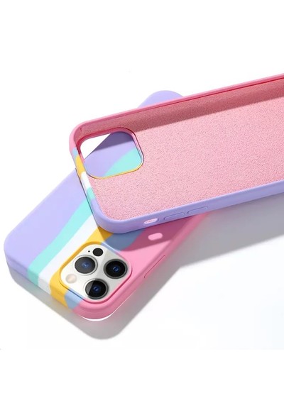 Okkored IPhone 13 Pro Max Uyumlu Lansman Telefon Kılıfı Rainbow Gökkuşağı Kılıf Pembe Okkored IPhone 13 Pro Max Uyumlu Lansman Telefon Kılıfı Rainbow Gökkuşağı Kılıf Pembe