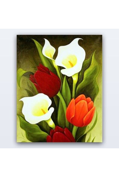 Numaralı Kanvas Tuval Resim Sayılarla Tablo Boyama - Lale ve Gala Çiçekleri (40X50 Cm) Numaralı Kanvas Tuval Resim Sayılarla Tablo Boyama - Lale ve Gala Çiçekleri (40X50 Cm)