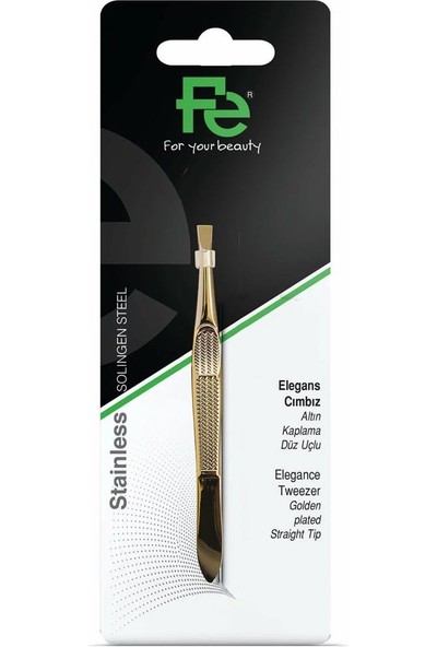 Fe Elegans Cımbız Altın Kaplama Düz UÇLU-026 Fe Elegans Cımbız Altın Kaplama Düz UÇLU-026