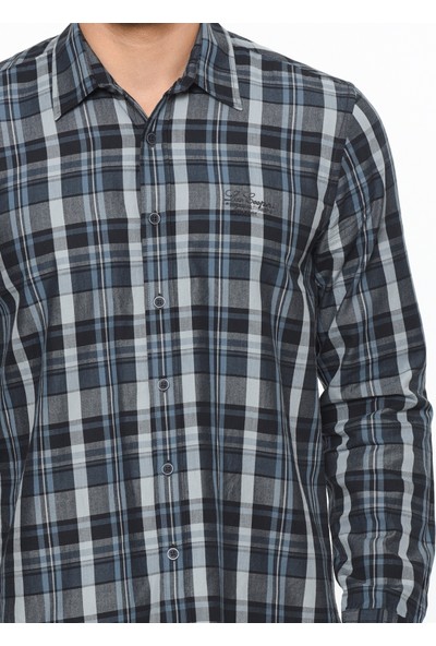Cuff 5 Erkek Ekose U.kol Gömlek - Gri Ekose - M Cuff 5 Erkek Ekose U.kol Gömlek - Gri Ekose - M