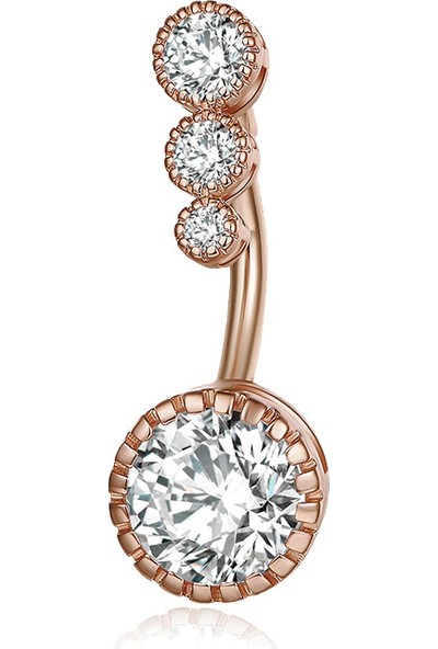 Ayça Silver Rose Zirkon Taşlı Şık Göbek Piercingi Ayça Silver Rose Zirkon Taşlı Şık Göbek Piercingi