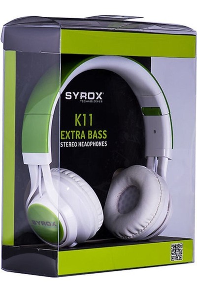 Tupperware Syrox K11 Harici Aux Kablolu Kulaküstü Kulaklık Yeşil