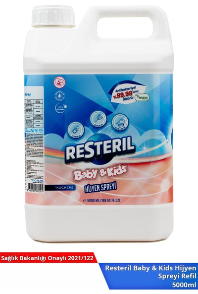 Resterıl Resteril %100 Doğal Alkolsüz Bebek Çocuk Dezenfektan Su Bazlı Yüzey Temizleyici Hijyen Spreyi Solüsyonu 5lt Resterıl Resteril %100 Doğal Alkolsüz Bebek Çocuk Dezenfektan Su Bazlı Yüzey Temizleyici Hijyen Spreyi Solüsyonu 5lt