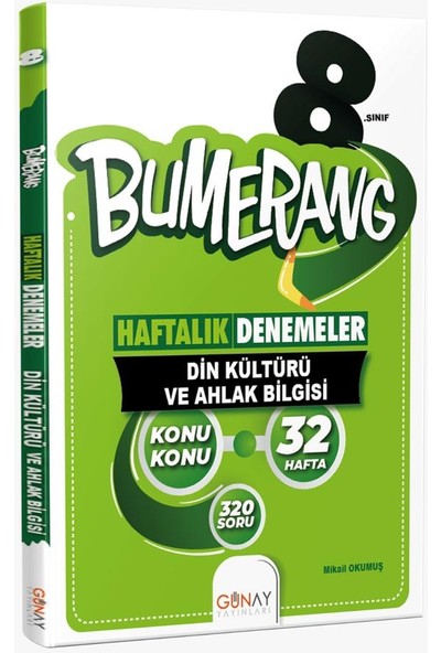 Gün&ay Yayınları Bumerang 32 Haftalık Din Kültürü ve Ahlak Bilgisi Denemeleri Gün&ay Yayınları Bumerang 32 Haftalık Din Kültürü ve Ahlak Bilgisi Denemeleri